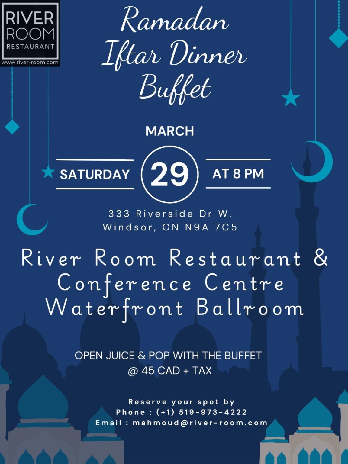 Dinner À la Carte Menu - RIVER ROOM RESTAURANT